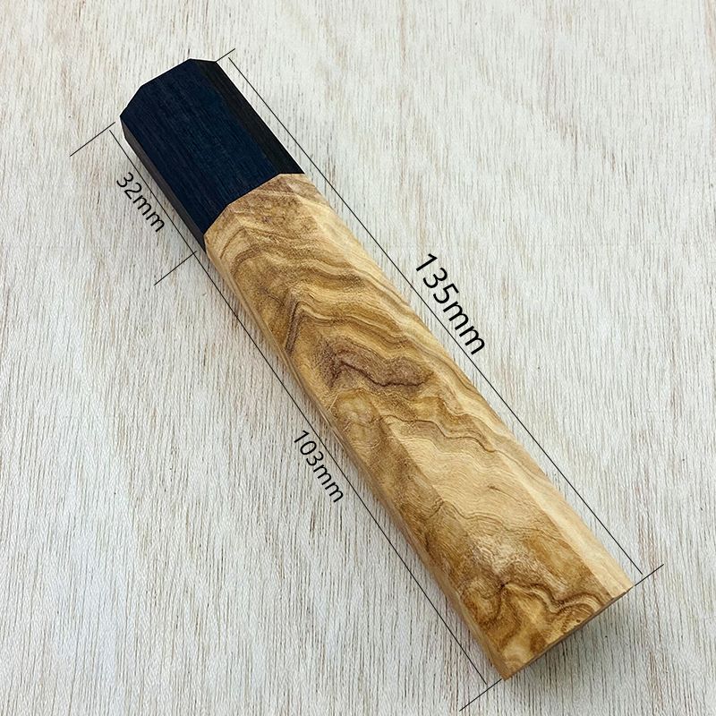 1piece Olive wood + Ebony Octagonal Knife Handle f... – Grandado