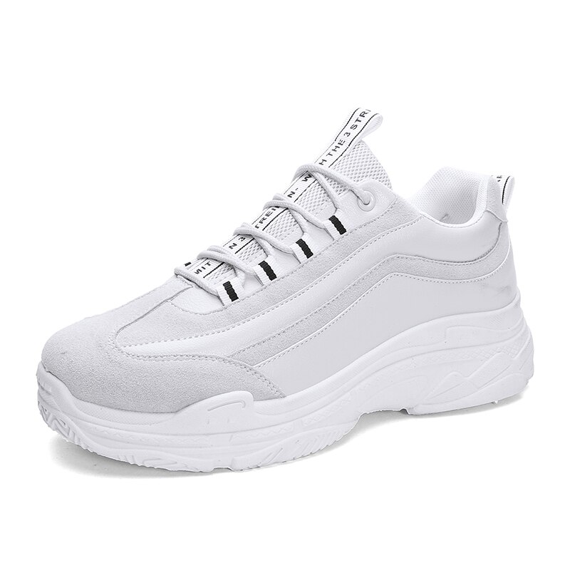 Men Simple Sport White Black shoes Thick Bottom Pl... – Grandado