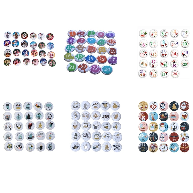 24Pcs Merry Christmas Button Pins Advent Calendars... – Vicedeal