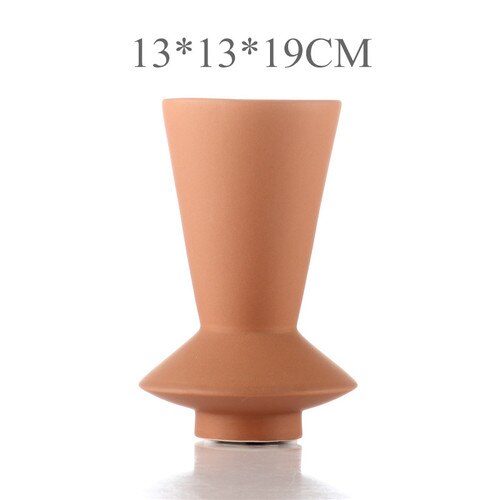 Nordic ceramics abstract geometric vase Flower arr... – Grandado