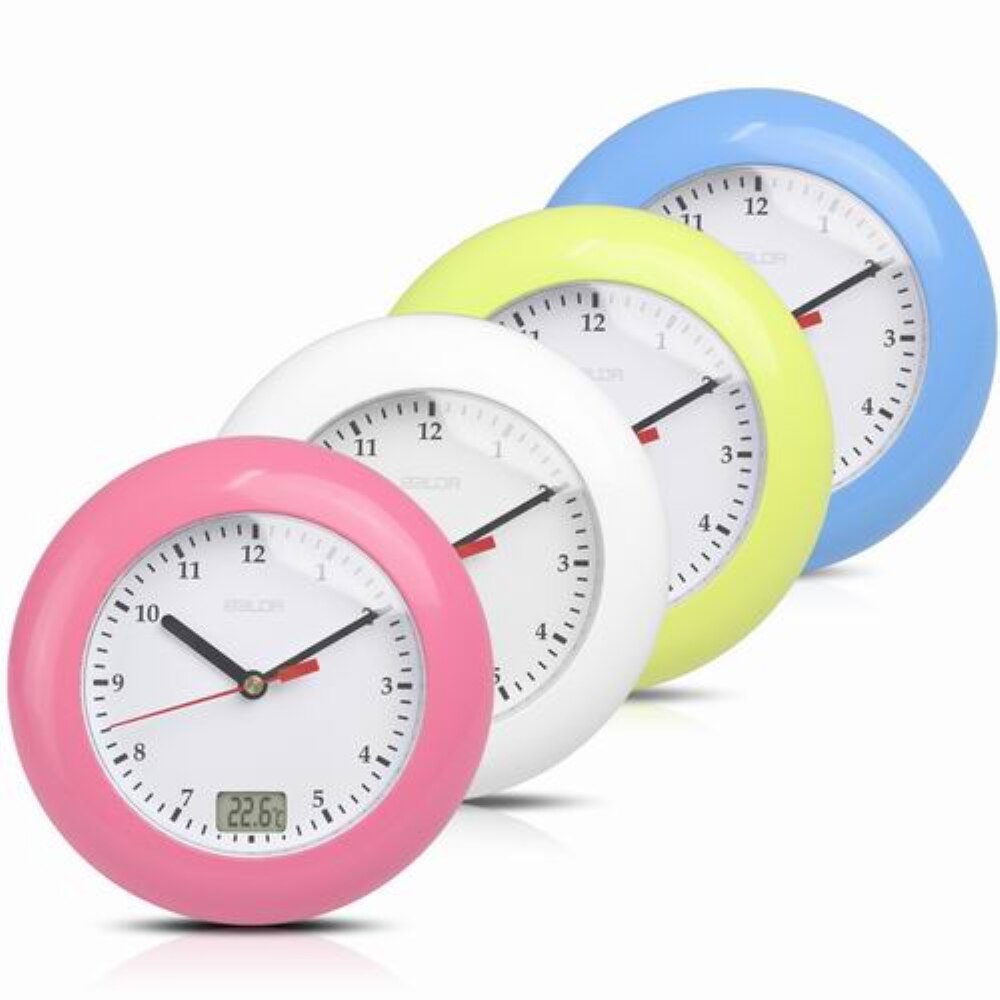 Baldr Waterproof Wall Clock Bathroom Suction Cups ... – Grandado