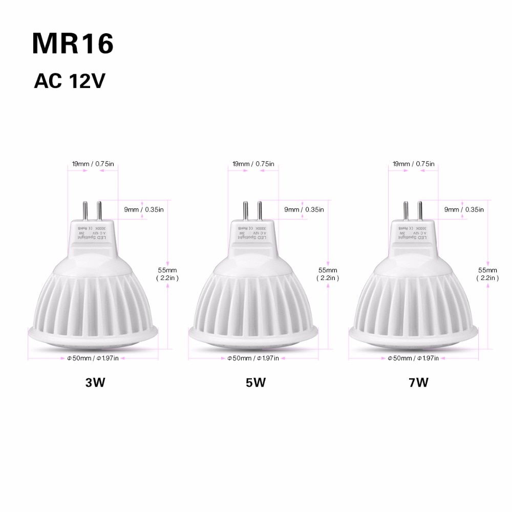 MR16 LED 12V DC / AC Non-Dimmable COB Spot light B... – Vicedeal