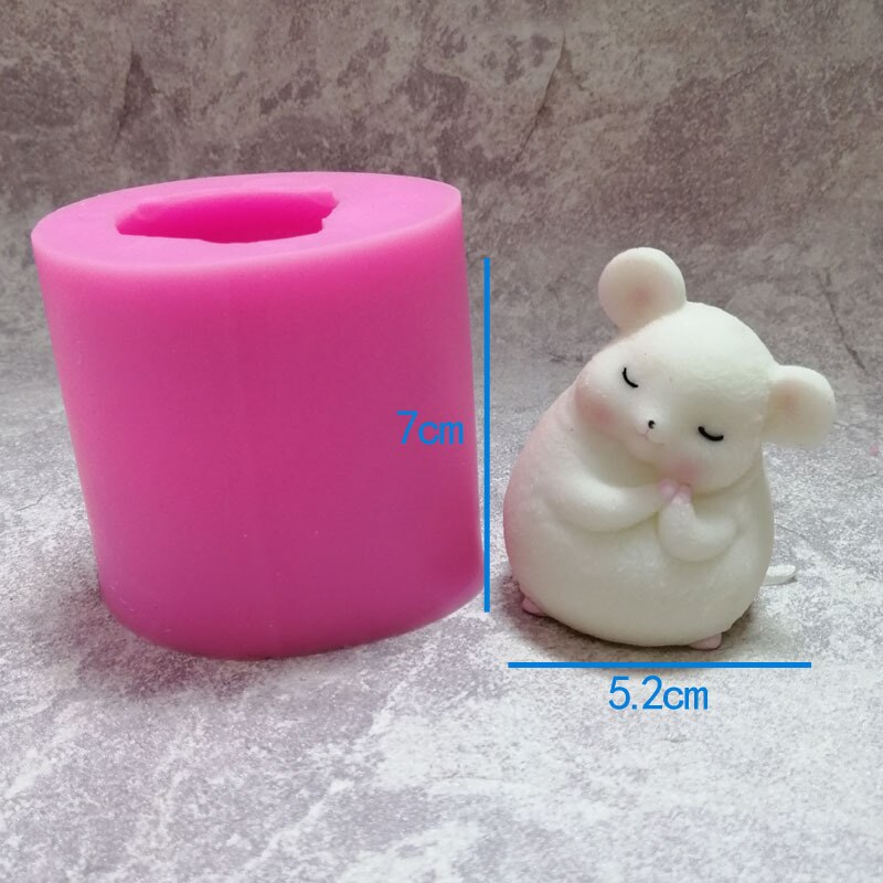 Cute Warm White Rat Plaster Aroma Candle Silicone ... – Vicedeal