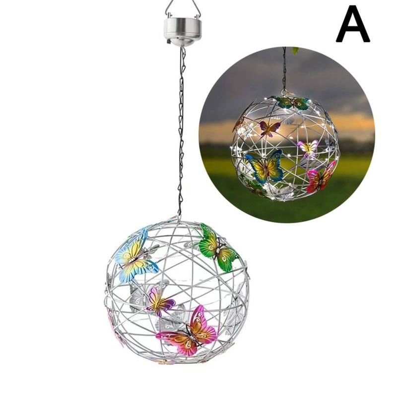 Vlinder Metalen Bal Opknoping Solar Licht Met Wate... – Grandado