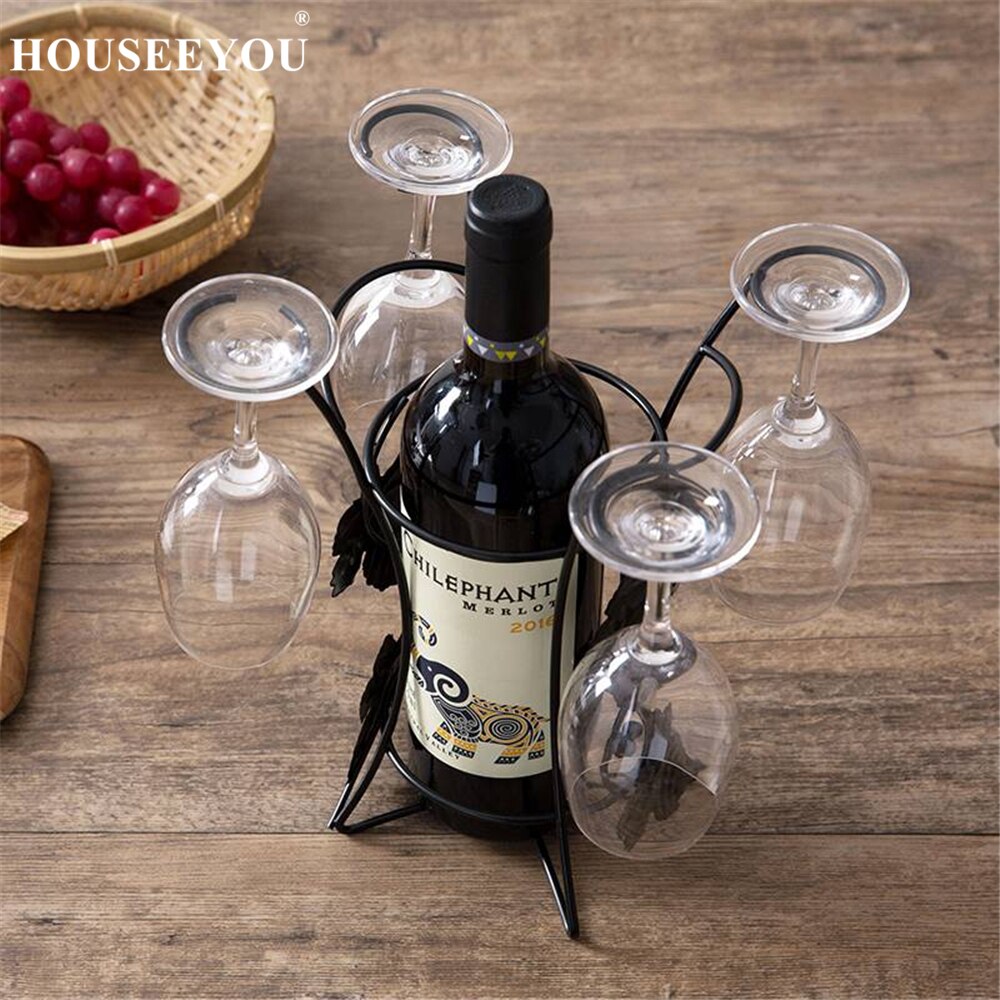 2in1 Red Wine Rack Glass Cup Holder Party Glasses ... – Grandado