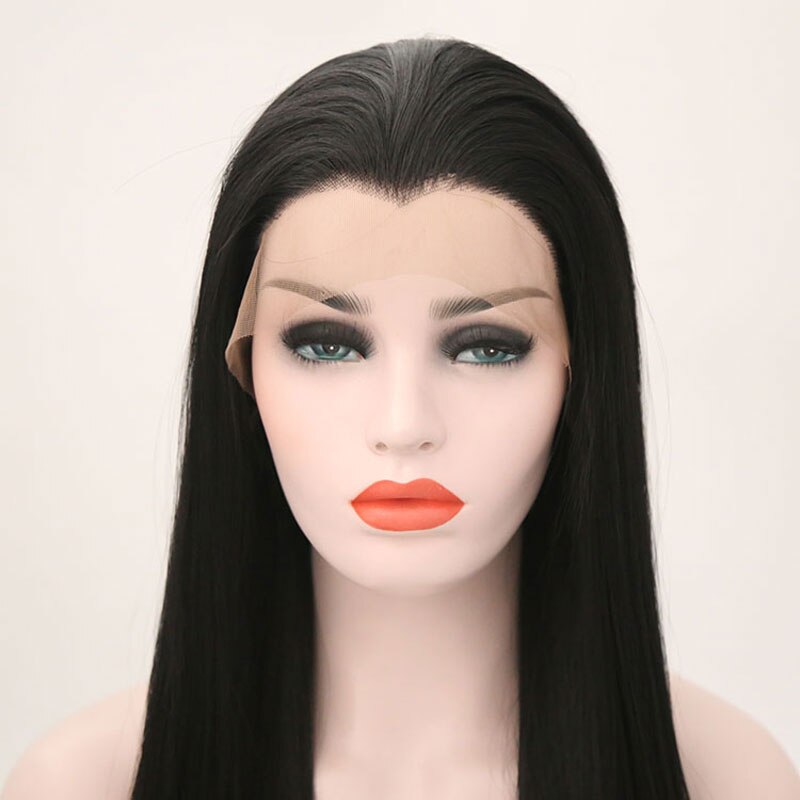 Bombshell Black Synthetic Hair Lace Front Wig Glue... – Grandado