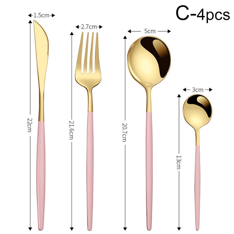 4Pcs Dinnerware Set Stainless Steel Cutlery Set Mi... – Vicedeal