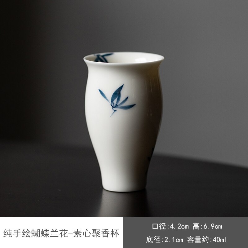 Hand-painted Butterfly Orchid Tea Cup Home Smellin... – Grandado