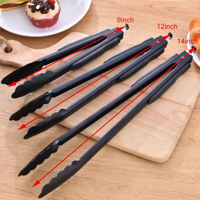 3 Pairs Rvs Keuken Koken Tang Brood Tang Antislip ... – Vicedeal