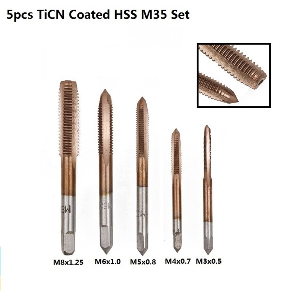 5Pcs Hss Coating M3 M4 M5 M6 M8 Metric Tap Set Scr... – Vicedeal