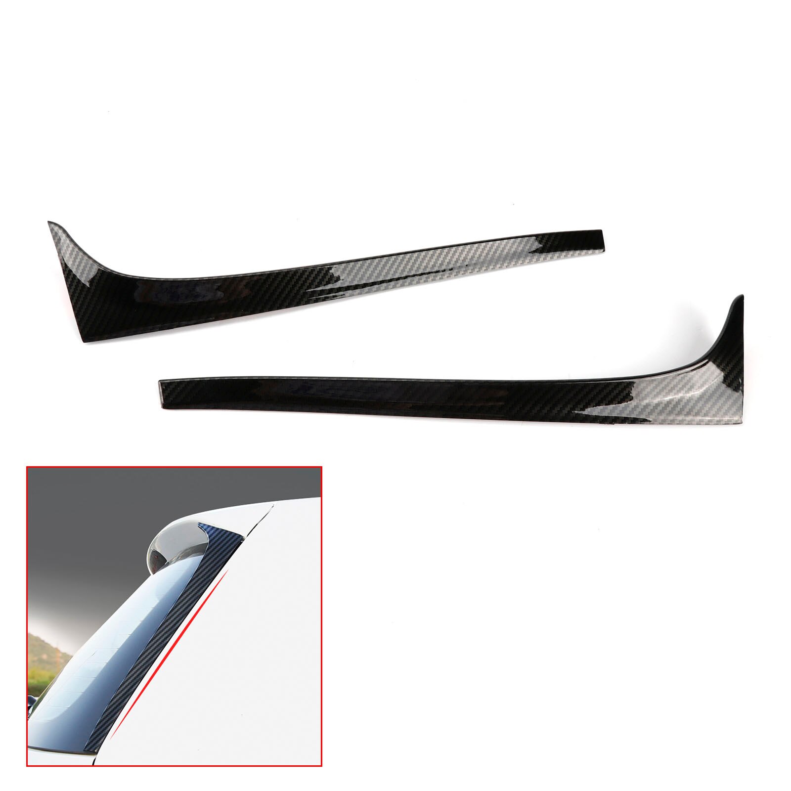 2x Carbon Fiber Rear Window Spoiler Side Wing Trim Cover 5G6 805 945D ...