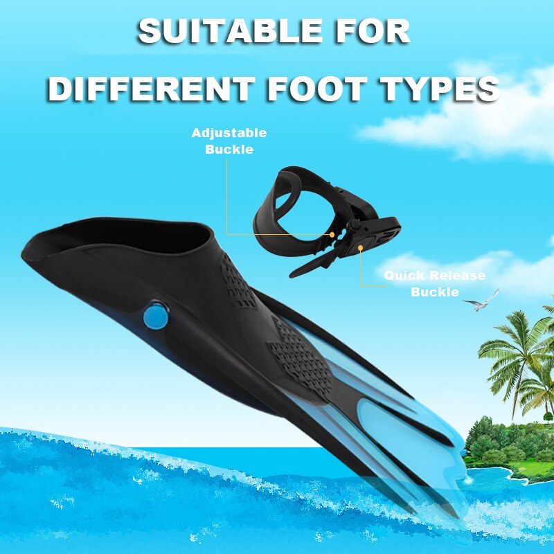 Adjustable Swim Flippers Snorkeling Silicone Adult... – Vicedeal
