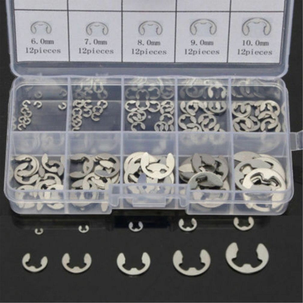 120Pcs 304 Rvs E-Clip Borgring Assortiment Kit M1.... – Grandado