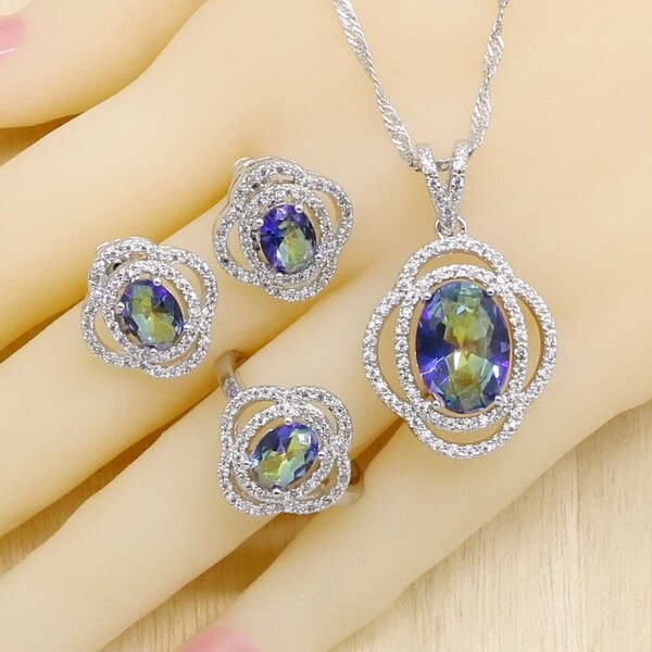 Women Silver Color Bridal Jewelry Sets with Bracel... – Vicedeal
