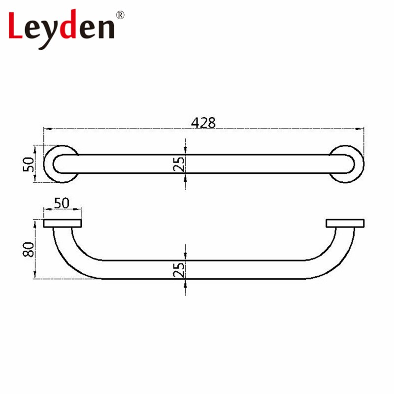 Leyden 30 50cm Oil Rubbed Bronze Grab Bar Safety H Grandado