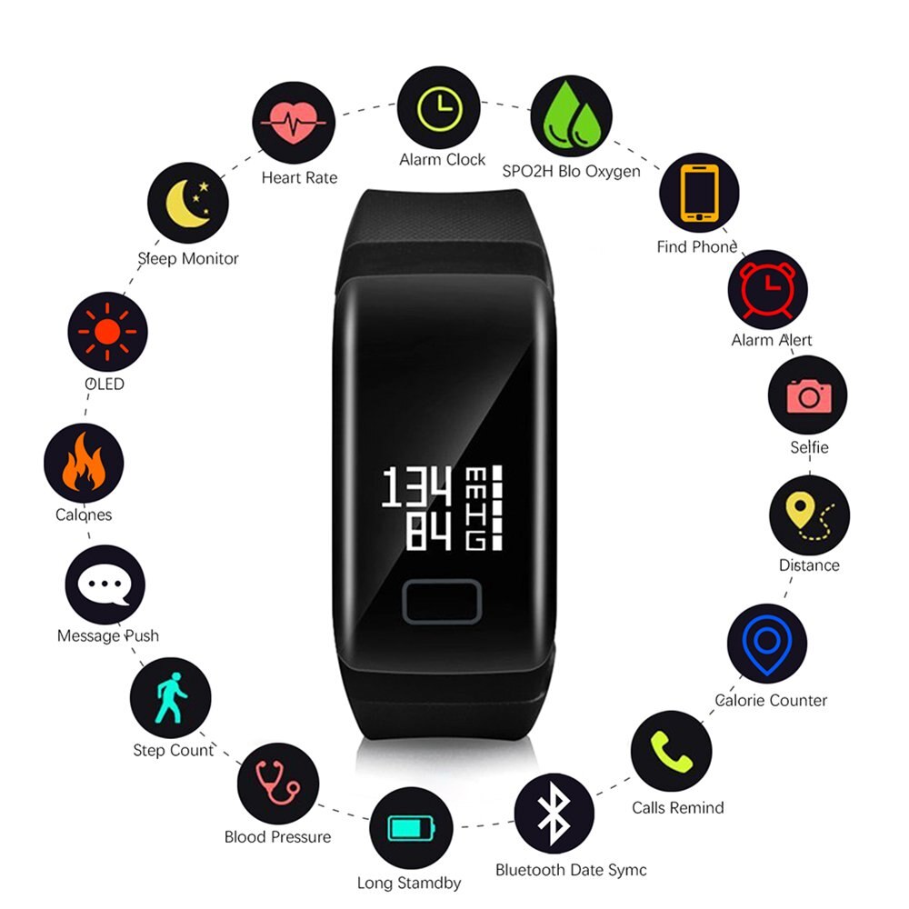 Bluetooth Smart Armbänder F1 Blutdruck Monitor Fit... – Vicedeal