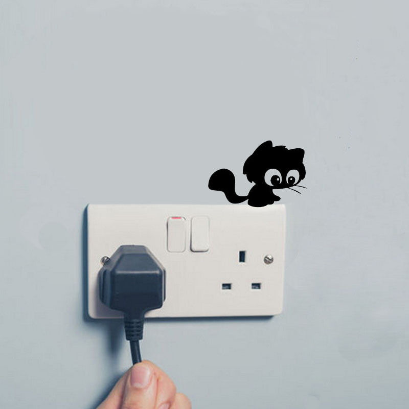 Etiqueta de cambio de gato, dibujo animado de vini... – Grandado