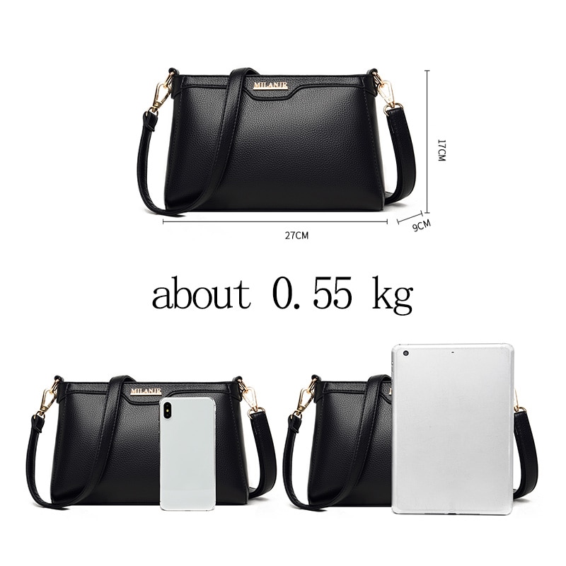 OLD TANG Famous Brand Pu Leather Black Shoulder Ba... – Grandado