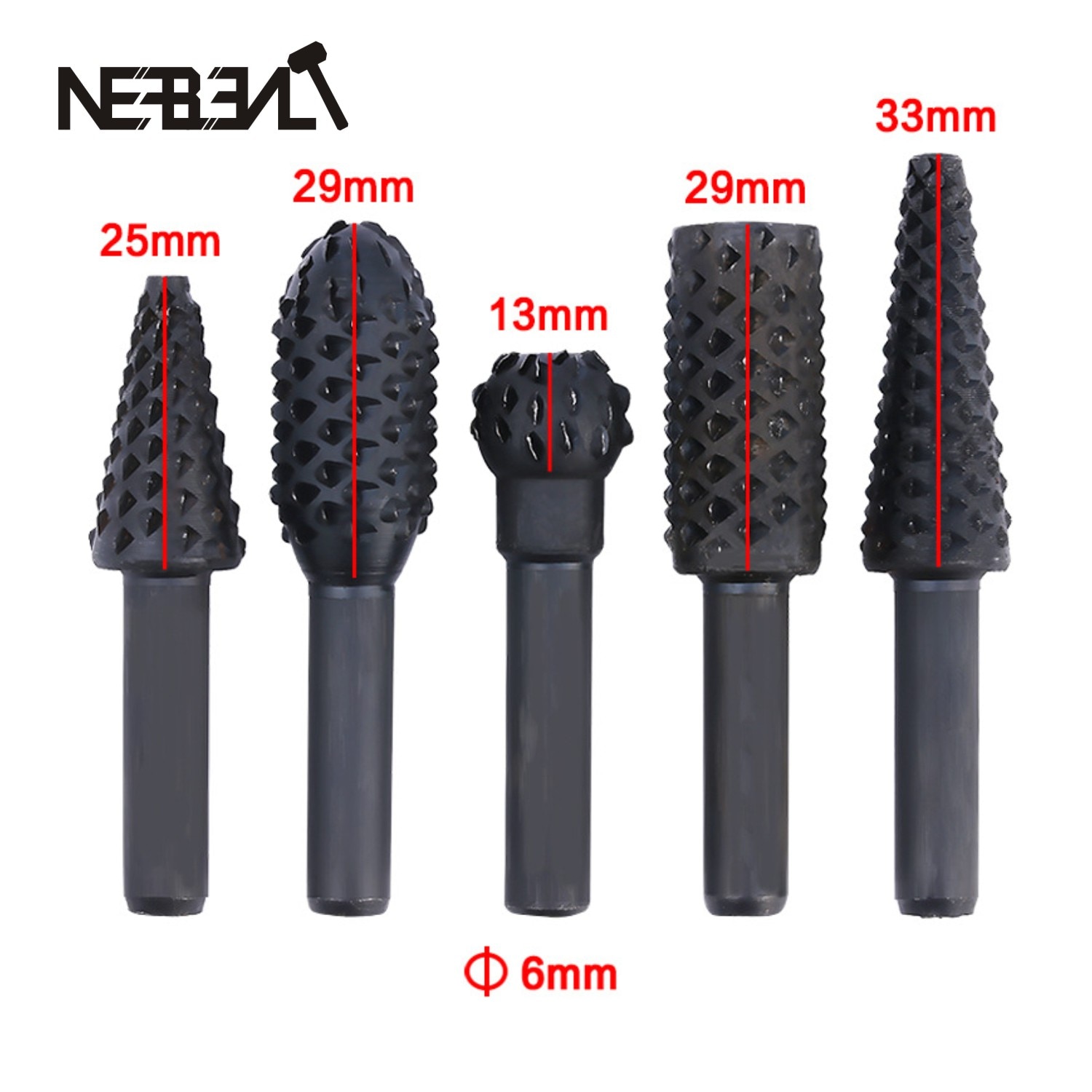 5pcs Woodworking Steel Rotary Rasp File 1/4" Shank... – Grandado