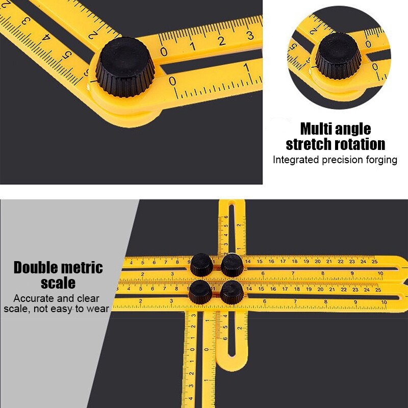 Folding Ruler Angle ruler Template Tool Four-sided... – Vicedeal