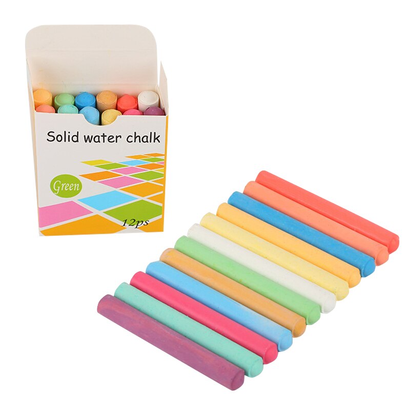 12pcs Mixed Colour White Chalk Sticks Pack Kids Pl... – Vicedeal