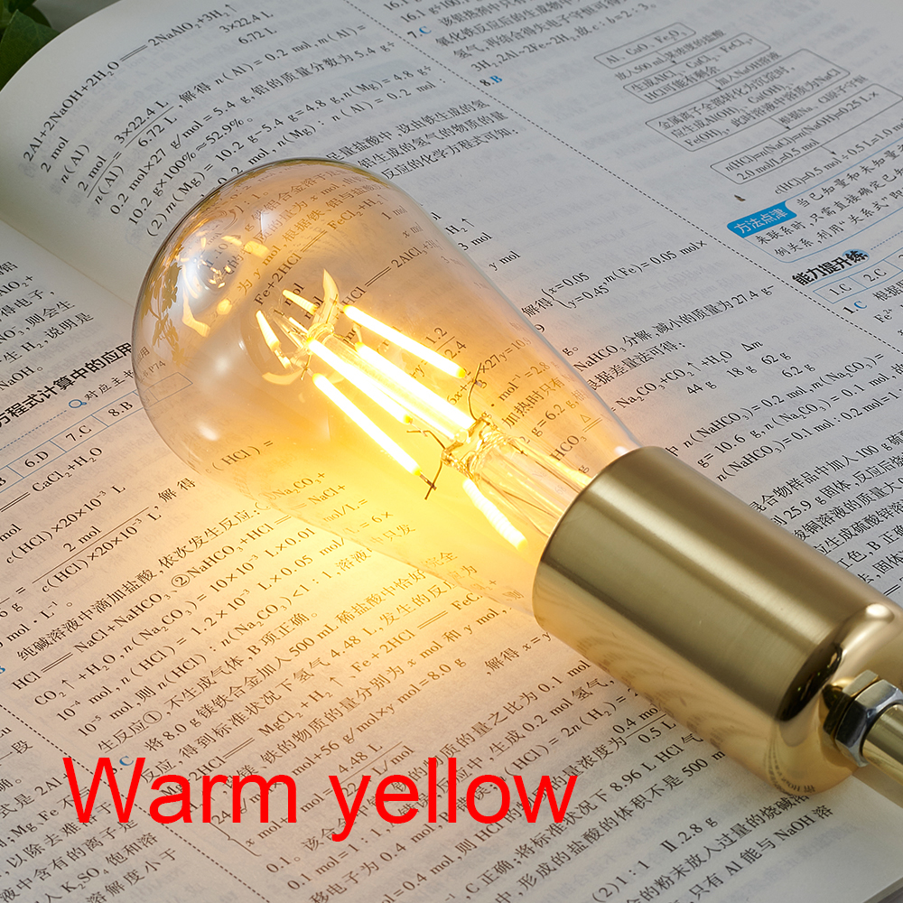 【12PCS】Edison ST64 LED Bulb E27 4W 6W 8W 220V 2700... – Grandado