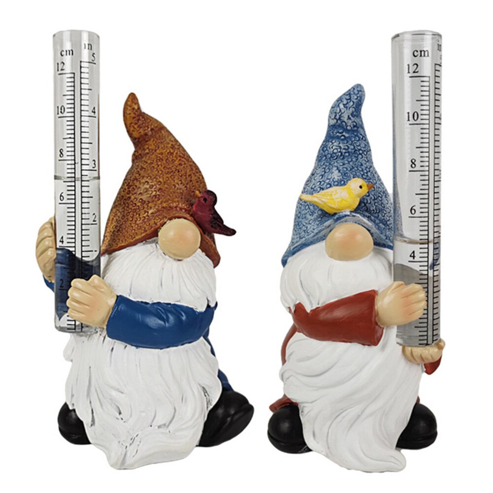 Resin Garden Gnome Rain Gauge Statue Dwarfs Figuri... – Vicedeal