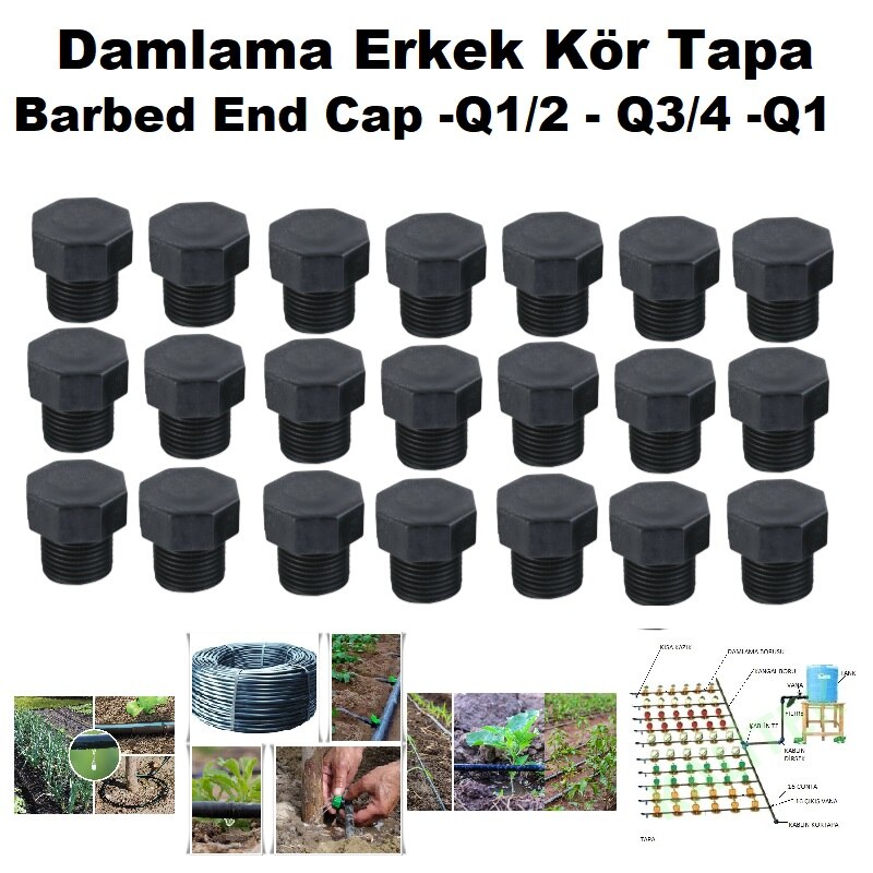 Damlama Erkek Kör Tapa - Barbed End Cap - Q1/2 - Q... – Grandado