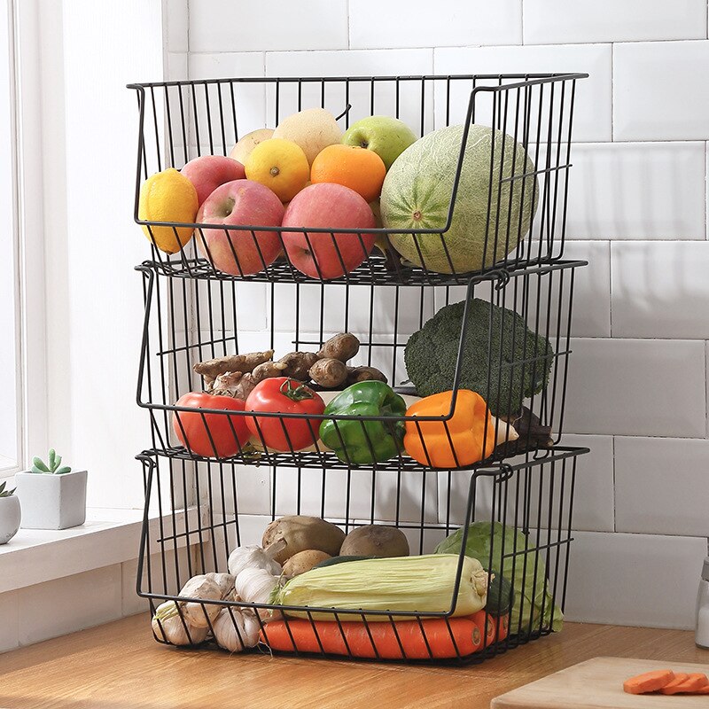 Basket Storage Shelf Multilayer Vegetables Fruit T... – Vicedeal