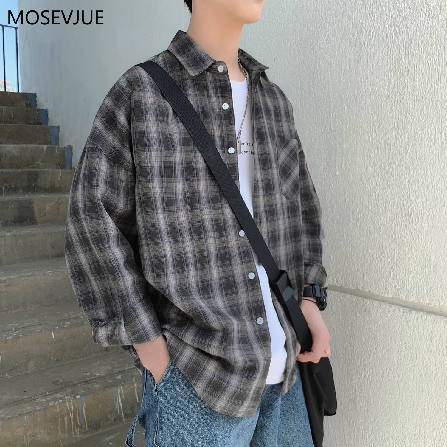 Men Shirt Long Sleeve Korean Style Autumn Streetwe... – Grandado