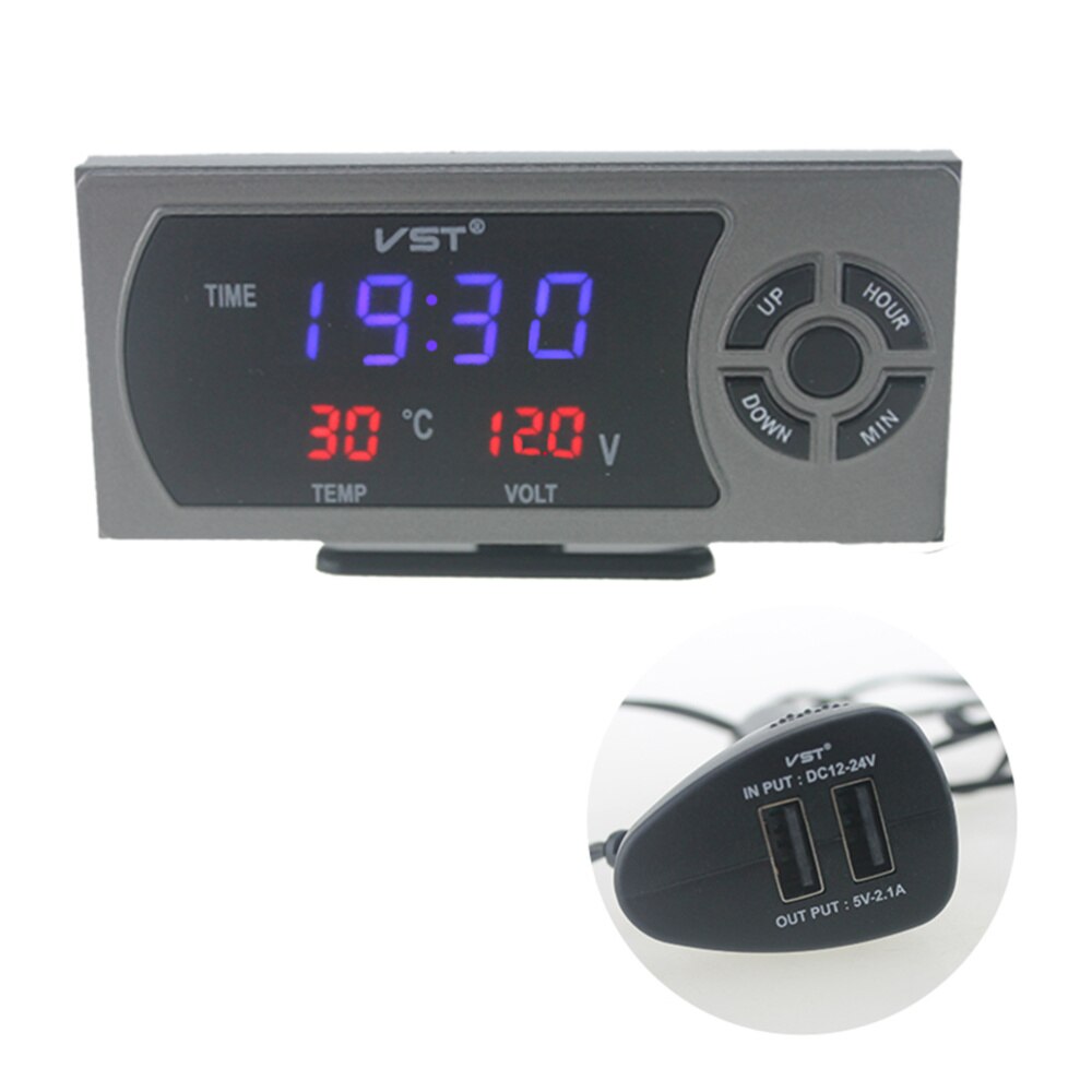 3 in 1 12-24V Car Vehicle LED Digital Clock Voltme... – Grandado