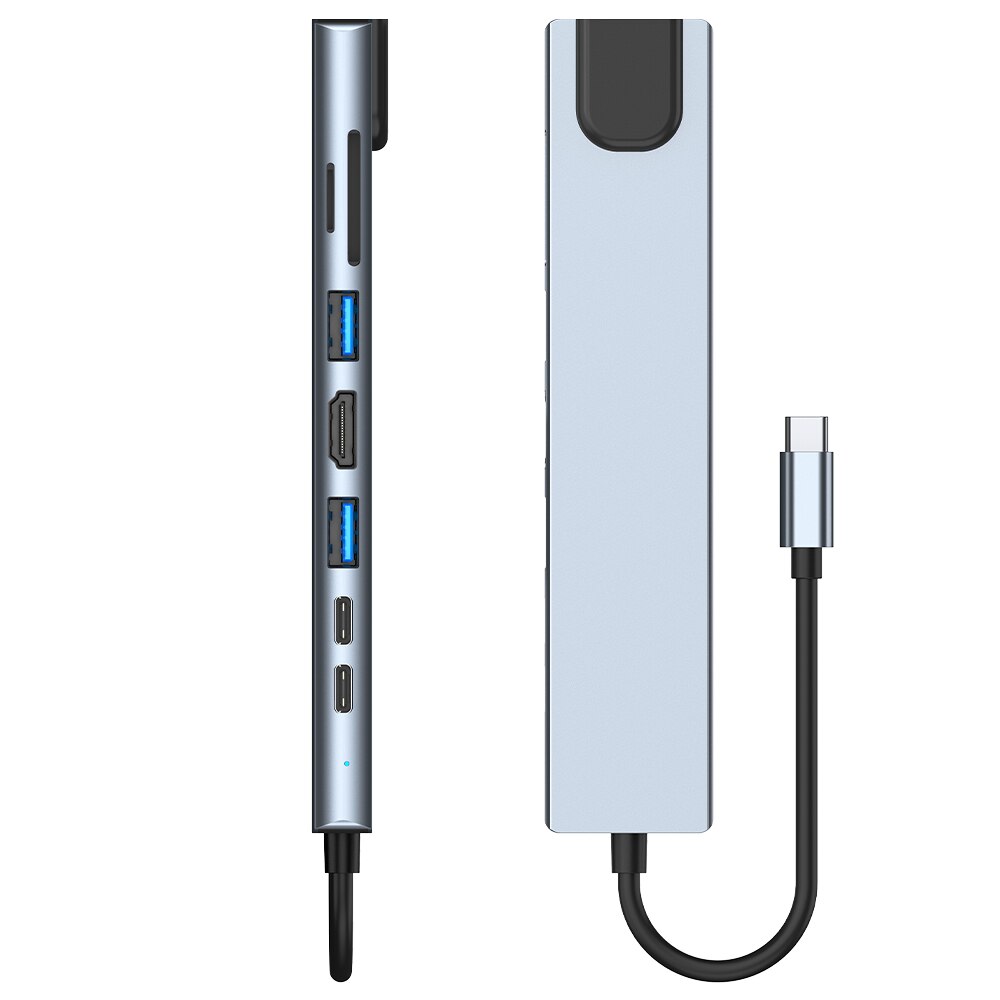 8 in 1 USB C Hub with 4K USB 3.0 Hub Multiport Ada... – Grandado