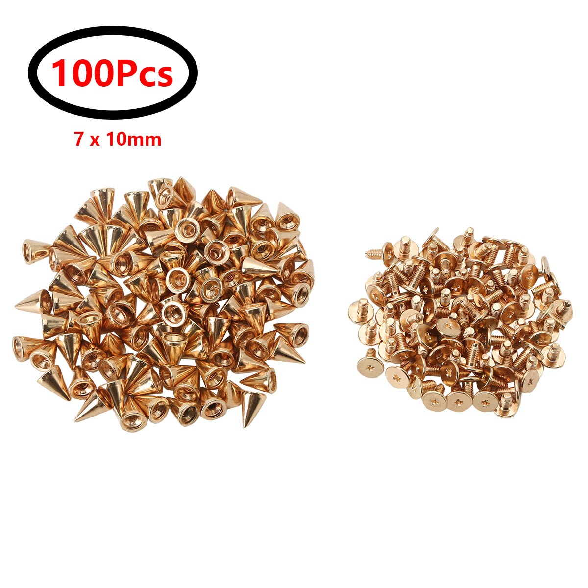 100Pcs Cone Metal Spikes Punk Rivets Screwback Stu... – Grandado