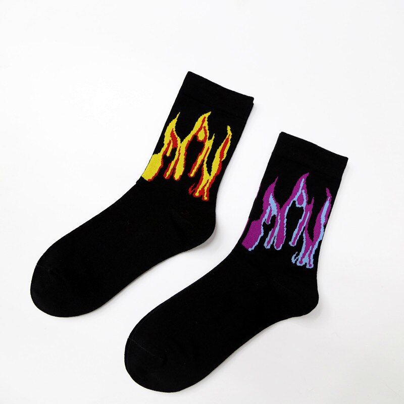 Female Flame Pattern Hip Hop Funny Man Socks Jacqu... – Grandado