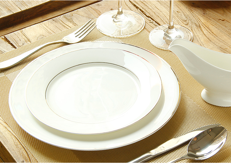 8+10 inch, real bone china dinner plate set, decco... – Grandado