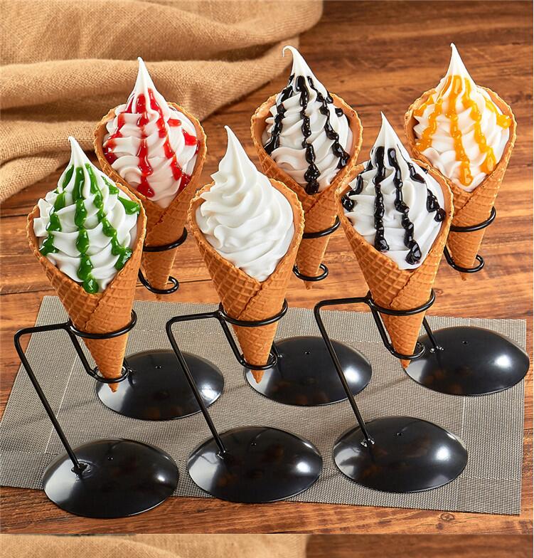 Black Iron Cone Holder ice cream Stand Flavoring R... – Grandado