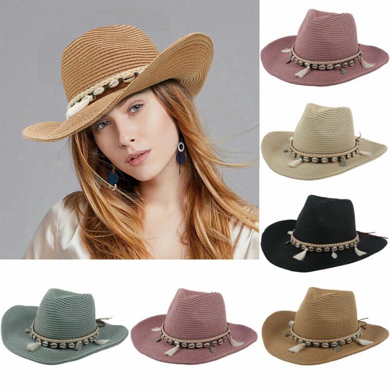 Unisex Adjustable Western Cowboy Hat Solid Tourist... – Grandado