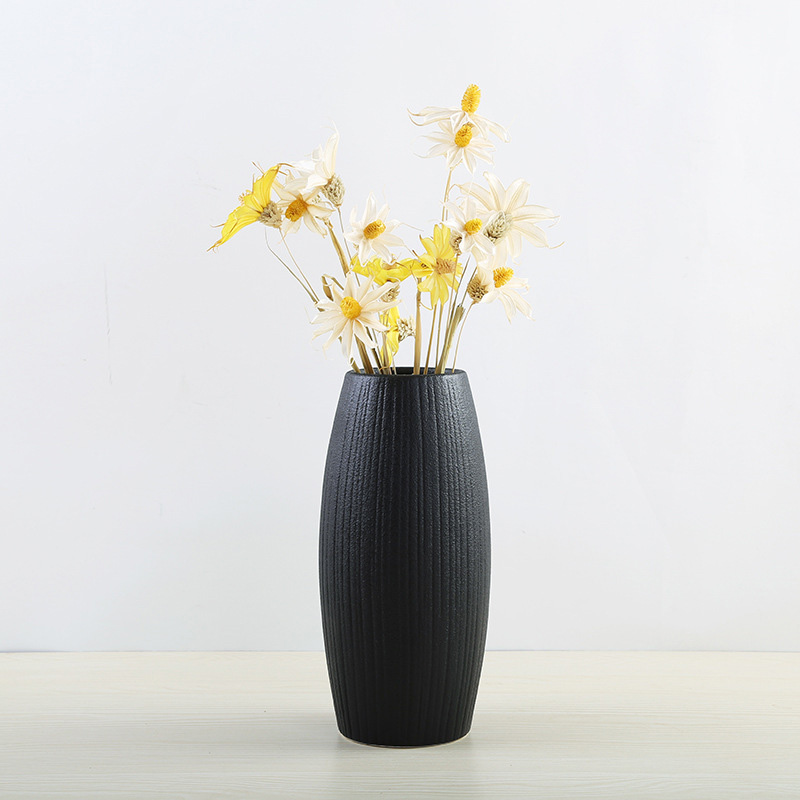 1pcs Modern Simple Black Color Ceramic Vase Retro ... – Grandado