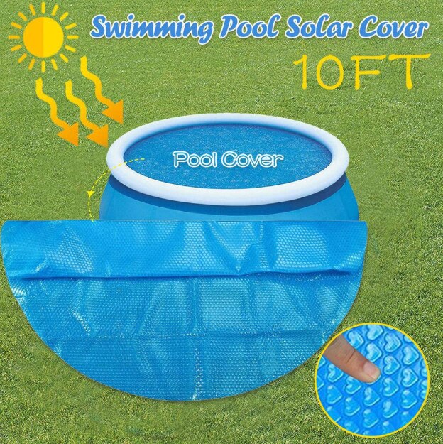 Round Pool Solar Cover 10 ft Easy Set and Frame Po... – Grandado