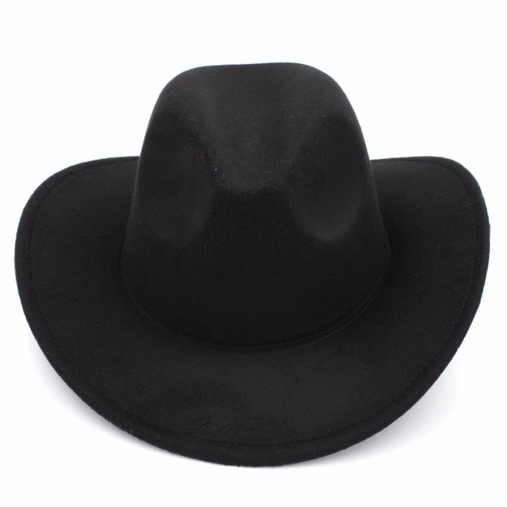 LUCKYLIANJI Trilby Wool Felt Fedora Cowboy Hat Sol... – Grandado