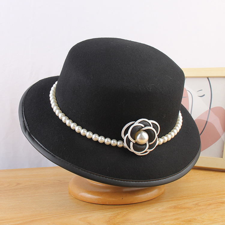 French Chapeau Feutre Femme Fedora Hat Women Black... – Grandado