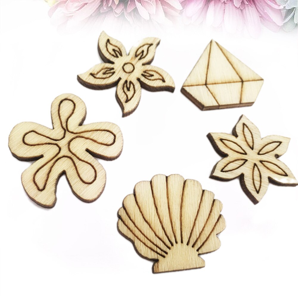 100 pcs Wooden Pieces Cartoon DIY Cutouts Craft Em... – Vicedeal