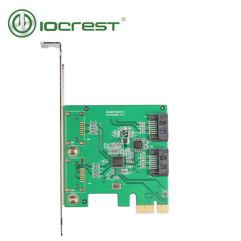 IOCREST 2 Port SATA III PCI-e 2.0 x1 RAID Card wit... – Grandado