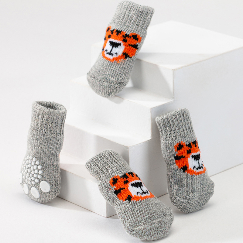 4Pcs/Set Cute Puppy Dog Socks Cartoon Anti Slip Kn... – Grandado