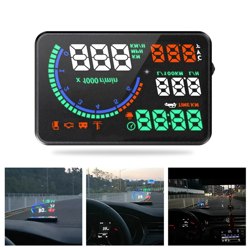 Novel-L8 HUD Head Up Display OBD 5.5 Inch Sn MPH/K... – Vicedeal