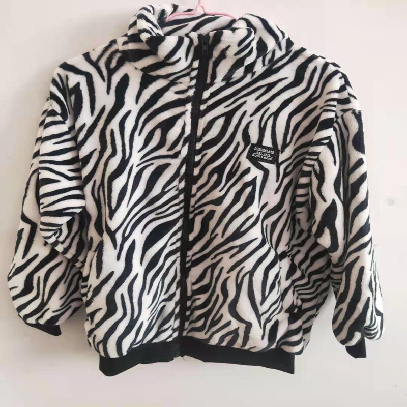 [Zebra Patroon Serie] Pluche Jas En Najaar Korte J... – Grandado