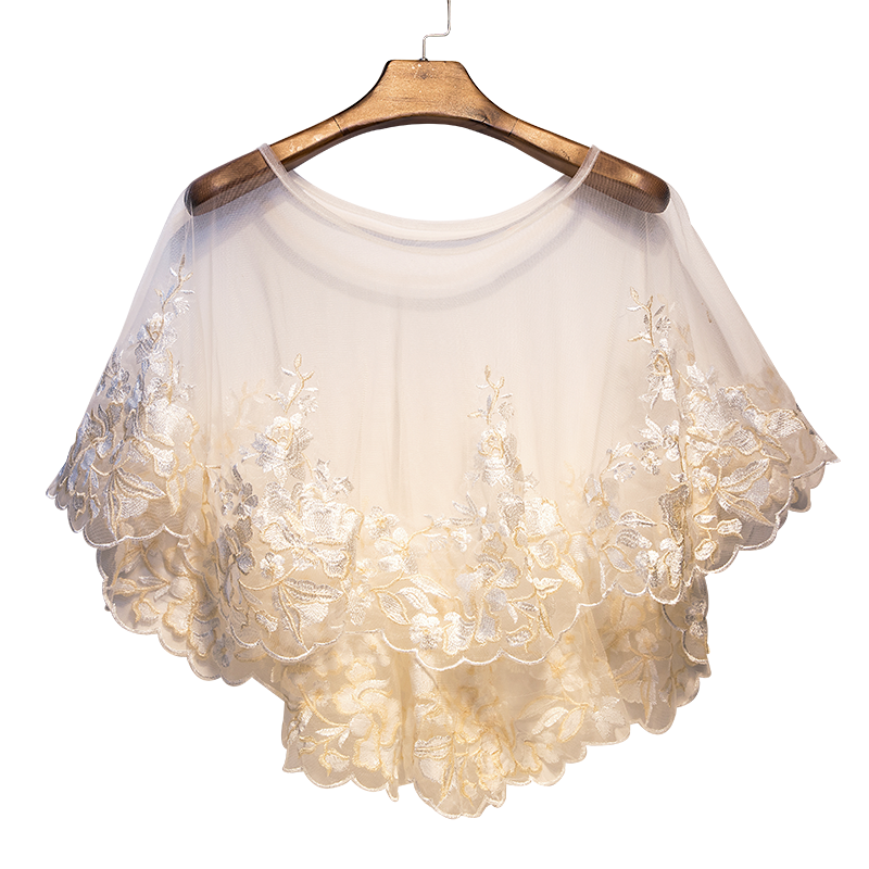 Chal de encaje blanco para novia, chaqueta Floral,... – Grandado