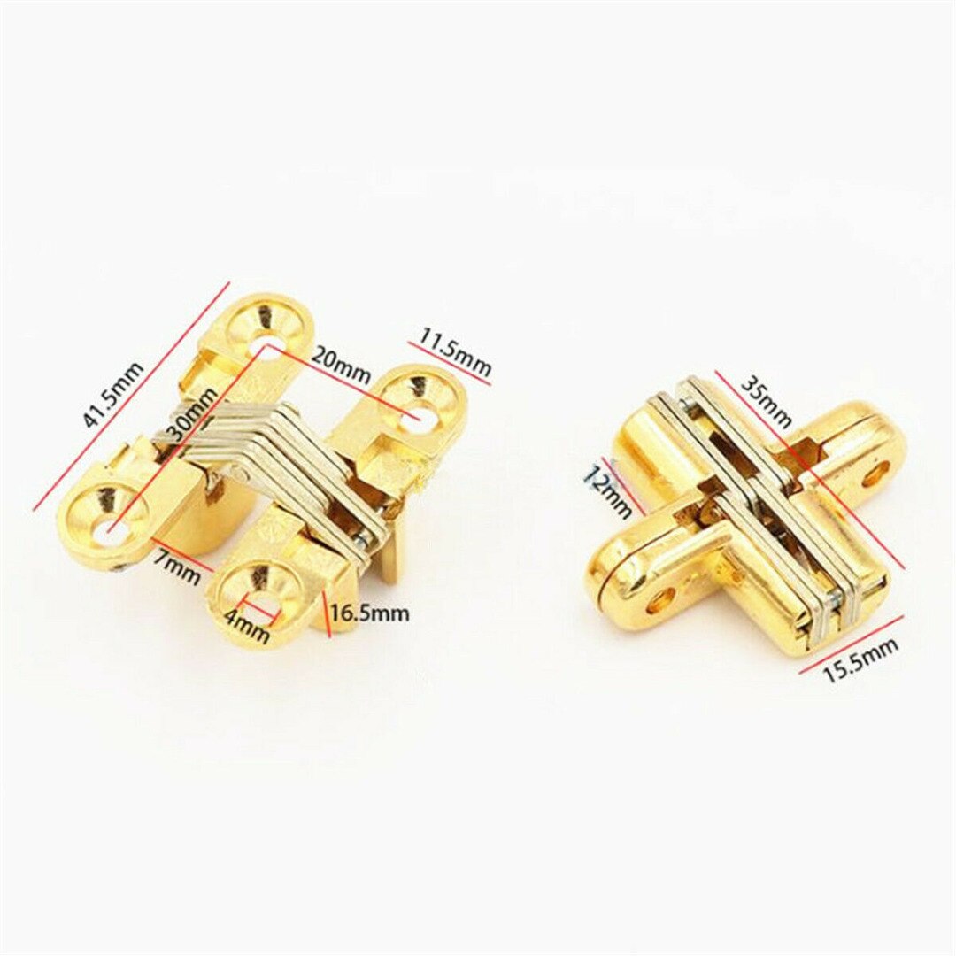 1 Pair Hidden Door Hinge Invisible Cross Cabinet C... – Grandado
