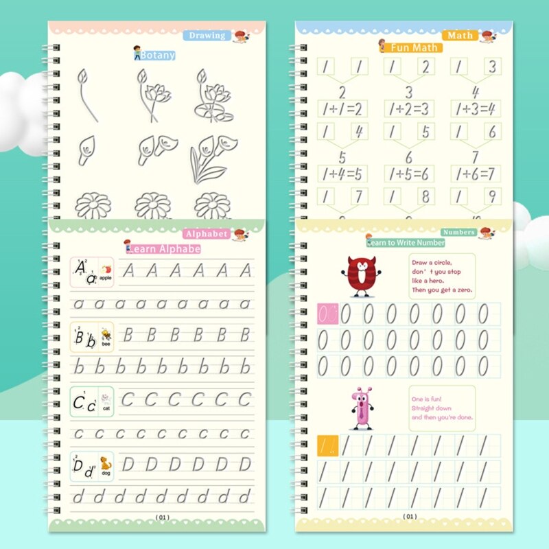 Reusable English Alphabet Number Copybook Calligra... – Grandado