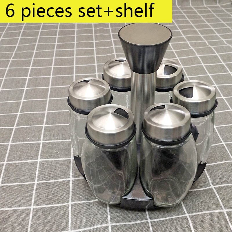 Steel Glass Cruet Condiment Spice Jars Set Salt Pe... – Grandado